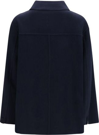 Max Mara Womens Blue Wool Oves Aries Coat Clothing