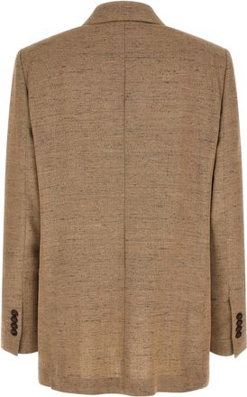Dolce & Gabbana Double-Breasted Linen Tweed Blazer - Beige
