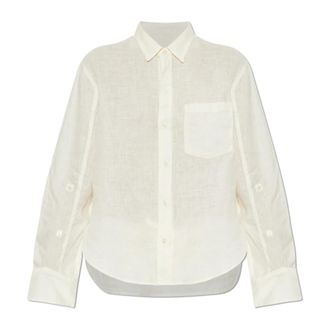 Citizens Of Humanity Chemise Kayla en lin raccourcie - Femme - Blouses et Chemises - Beige - Taille: 36 FR
