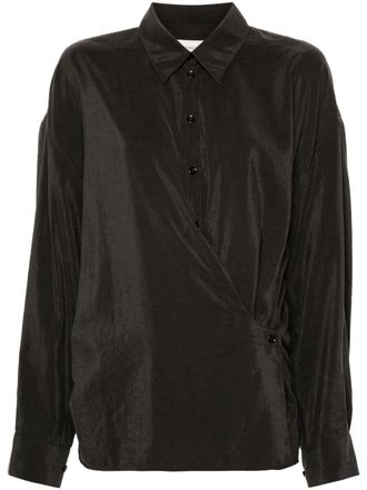 Christophe Lemaire Verdrehtes Hemd - Schwarz
