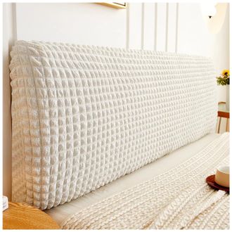 Generic Hochdehnbarer Kopfteilbezug Jacquard-Muster, Weicher Elastischer Staubdichter Kopfteil-Schutzbezug, Waschbarer Dekorativer Kopfteilbezug Schlafzimmer 