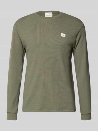 Calvin Klein Jeans Regular Fit Langarmshirt aus Baumwoll-Mix