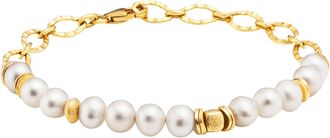 Julie Julsen Armband 925/- Sterling Silber vergoldet 12 Perlen 19cm lang