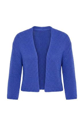 Angel Of Style Strickjacke Lochstrick-Jacke oversized offene Form 3/4-&Auml;rmel