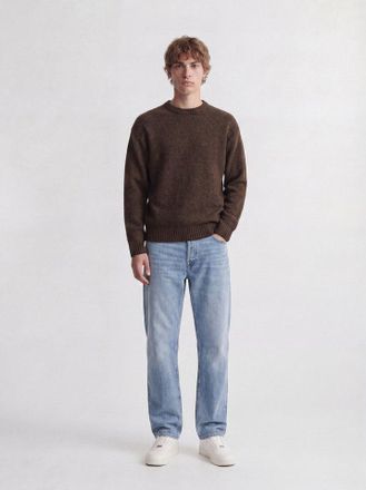 Jack & Jones Rundhalspullover JJESOHO OLLIE KNIT CREW NECK SN Materialmix, relaxed fit