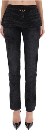 Diesel Femme, Jeans, Noir, Taille: W28 Pantalon Cargo Ample avec Cordon de Serrage