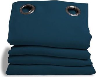 MOONDREAM Rideau Anti-Bruit, Isolation 3-en-1 Phonique/Thermique/Occultant, Technologie brevet&eacute;e, Oeko-Tex, Air Force Blue, 140 x 260 (LxH) cm, Oeillets (1 Ride