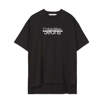 Calvin Klein Disrupted Logo Oversize T-Shirt - - Tops - Damen - Schwarzk - S