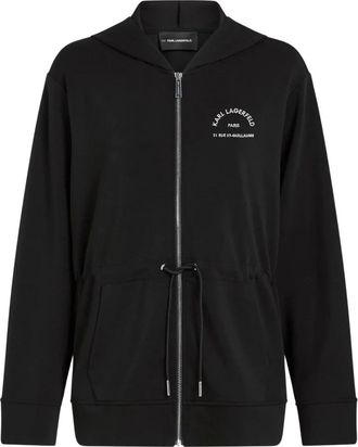 Karl Lagerfeld Femme, Sweatshirts et sweats &agrave; capuche, Noir, Taille: 40 FR Rue St-Guillaume Zip-up Sweat &agrave; capuche