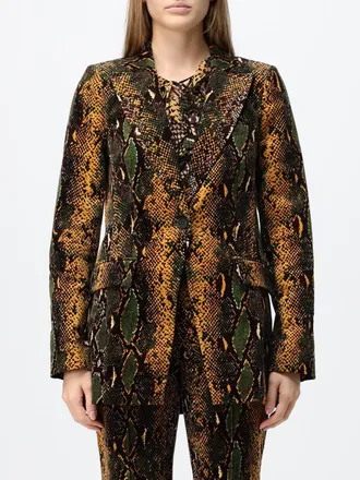 Diane Von F&uuml;rstenberg Einreihiger Blazer aus Baumwolle mit Python-Print und fallendem Revers
