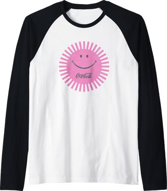 Coca Cola Ware Smiley Face Pink Sun Coke Logo Raglan