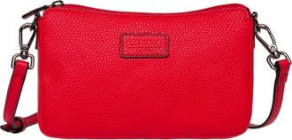 soccx Damen Kleine Crossbody Bag mit Label Badge Clear Red None