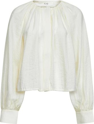 Co Femme, Blouses et Chemises, Blanc, Taille: 38 FR Blouse Fronc&eacute;e &agrave; Cordon de Serrage