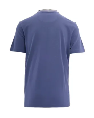 HUGO BOSS Mens T-Shirt Piquet Open Blue Cotton T-Shirts And Polos