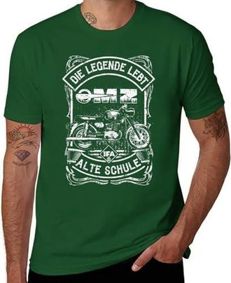 Generic Alte Schule MZ M&auml;nner und Herren T-Shirt | DDR Motorrad Nostalgie Moped Ossi, Vert, 5XL