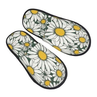 Generic Pantoufles En Coton Marguerite Blanche Doux Pantoufles DH&ocirc;tel Portative Chaussons Invit&eacute;s Pour Chambre Int&eacute;rieur Voyage M