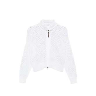 Brunello Cucinelli Sequin-embellished Open-knit Cardigan