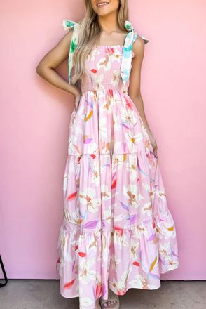 Azura Exchange Gestuftes Floral-Maxikleid