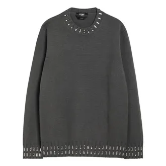 Fendi Stilvolle Pullover mit Rundhalsausschnitt - - Knitwear - Herren - Grau - XL