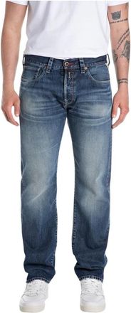 Replay Homme, Jeans, Bleu, Taille: W34 L34 Denim Authentique avec Broderie Cornely Originale