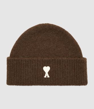 Ami Bonnet Ami De Coeur Marron Chocolat Ecru