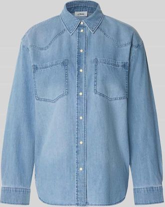 s.Oliver Red Label Loose Fit Jeansbluse aus reiner Baumwolle
