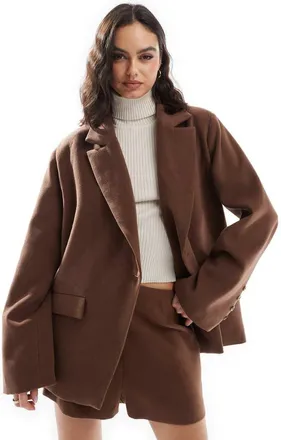 Asos Oversize-Blazer in schokobrauner Wolloptik