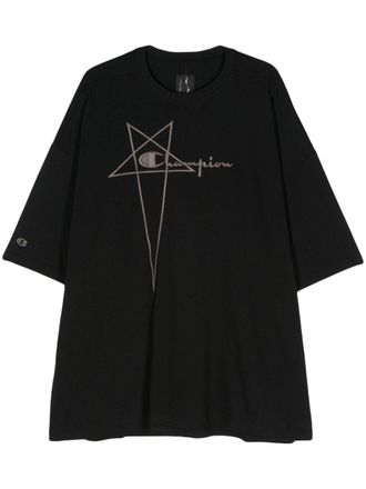 Champion T-Shirt mit Logo-Stickerei - Schwarz