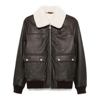 Eleventy Shearling Bomber Jacket - - Jackets - Herren - Schwarzk - XL