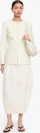 Arket Blazer Aus Leinenmischung -Wei&szlig;