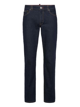 Philipp Plein Jeans mit Logo-Schild - Blau