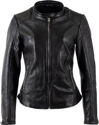 Mauritius Lederjacke MWClee Bikerjacke mit Nietenbesatz, Slim Fit
