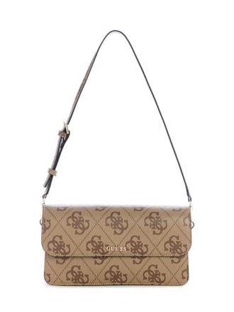 Guess sac &agrave; &eacute;paule bandouli&egrave;re Sadie Flap Shoulder Bag Latte Logo bleu clair