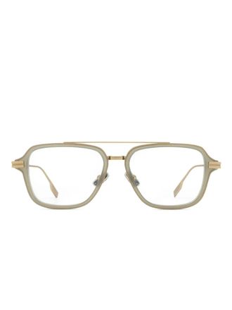 Ermenegildo Zegna lunettes de soleil à monture pilote - Gris