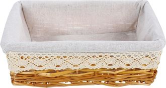 Pretyzoom Weidenkorb Rechteckig Mit Abnehmbarem Waschbarem Stoffeinlage Geflochtener Aufbewahrungskorb Für Küche Haushalt Schlafzimmer Und Büro Organisieren