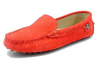 Minitoo Chaussures Confort Suede Loafers Mocassins Ete Plates Orange Rouge EU 39.5