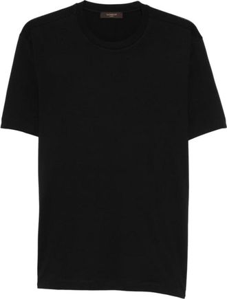Zanone Homme, Tops, Noir, Taille: 3XL T-shirt en jersey de coton et soie coupe slim