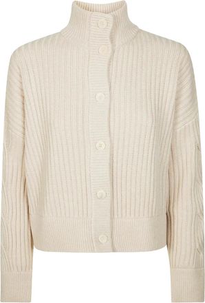 Max Mara Afelio button-ribbed cardigan - Tons neutres