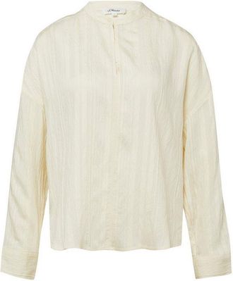 s.Oliver Langarmbluse Bluse Strukturierte Viskosemix-Bluse im Relaxed Fit