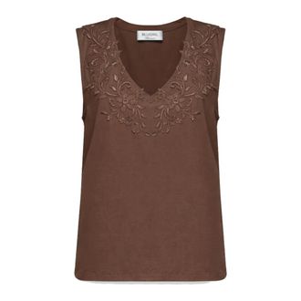 Blugirl Femme, Tops, Brun, Taille: 38 FR Hauts sans manches