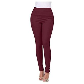 Generic Pantalon en Denim &agrave; la Cheville pour Femme Jeans Femme Stretch Jegging Femme Grande Taille (Red, XXXL)