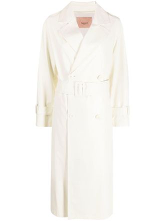 Twin-Set manteau ceintur&eacute; &agrave; boutonni&egrave;re crois&eacute;e - Tons neutres