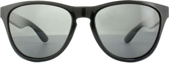 Polaroid Rectangle Mens Shiny Black Grey Polarisierte Sonnenbrille