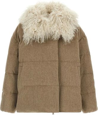 Yves Salomon Doudoune Army - Femme - Vestes - Beige - Taille: 38 FR