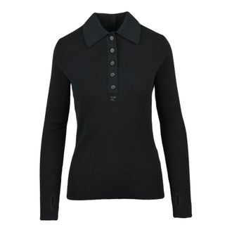 Courr&egrave;ges Femme, Pulls, Noir, Taille: 40 FR Polo en maille
