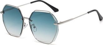 Generic Lunettes De Soleil Tendance &Agrave; Monture Large En M&eacute;tal For Femmes, Id&eacute;ales For La Photographie De Rue Et Les Vacances &Agrave; La Plage Ou Au Sport.(Green)