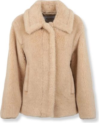 Max Mara Femme, Vestes, Beige, Taille: 34 FR Cropped Teddy Coat