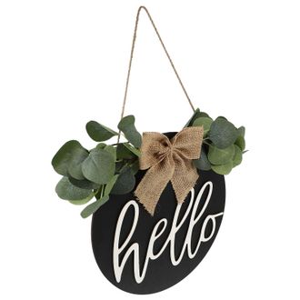 BESPORTBLE Hallo Holzschild 30cm Rund Dekorativer T&uuml;ranh&auml;nger aus Holz Kreative Haust&uuml;r Deko Langlebiger T&uuml;rh&auml;nger f&uuml;r Wohnung und Gesch&auml;ft
