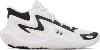 Under Armour JET 25, chaussures de sport unisexe, chaussures basket avec semelle interm&eacute;diaire Micro G, Unisexe, White / Black / Black, 9.5, White / Black / Black,