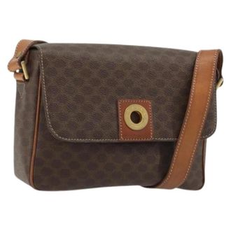 Celine Pre-owned Vintage Macadam Canvas Shoulder Bag - Femme - Pre-owned - Brun - Taille: ONE Size